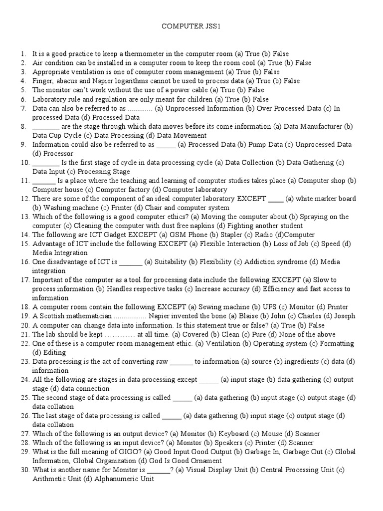Exam Questions | PDF | Input/Output | Data