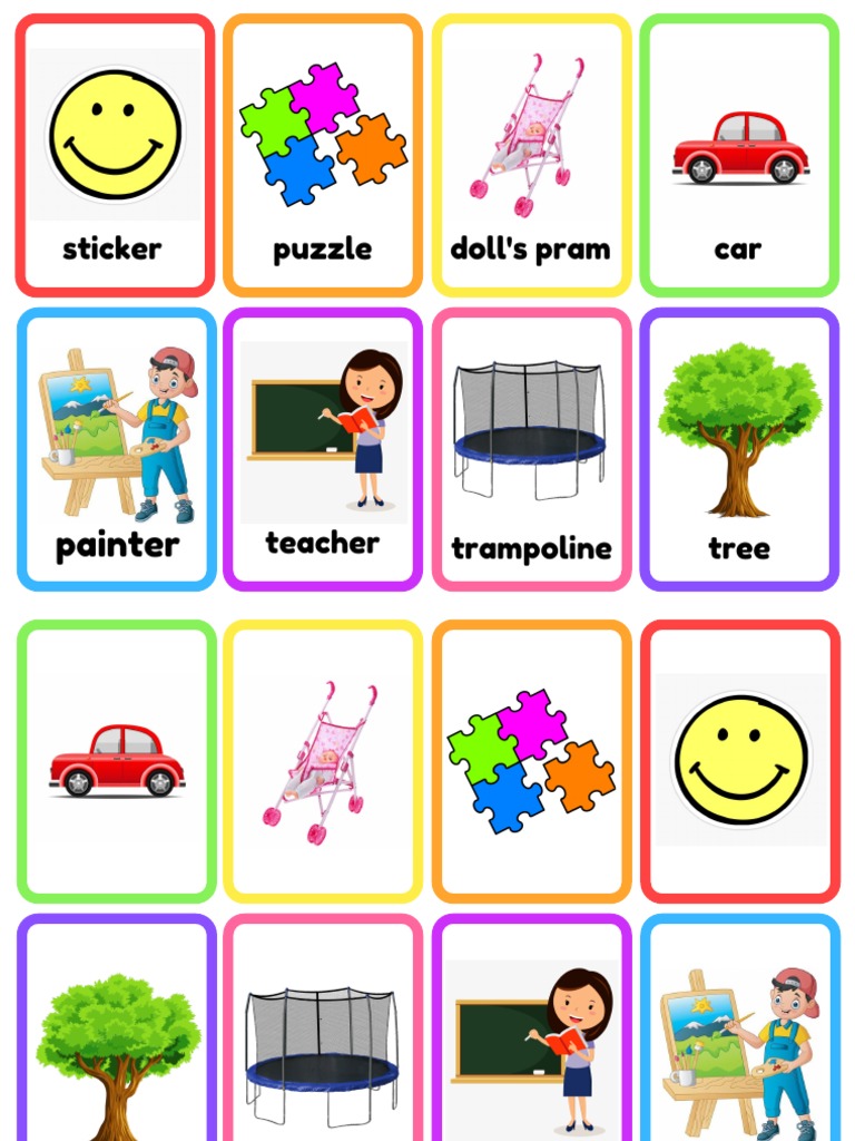 Colorful Birds Prepositions of Place Flashcards | PDF