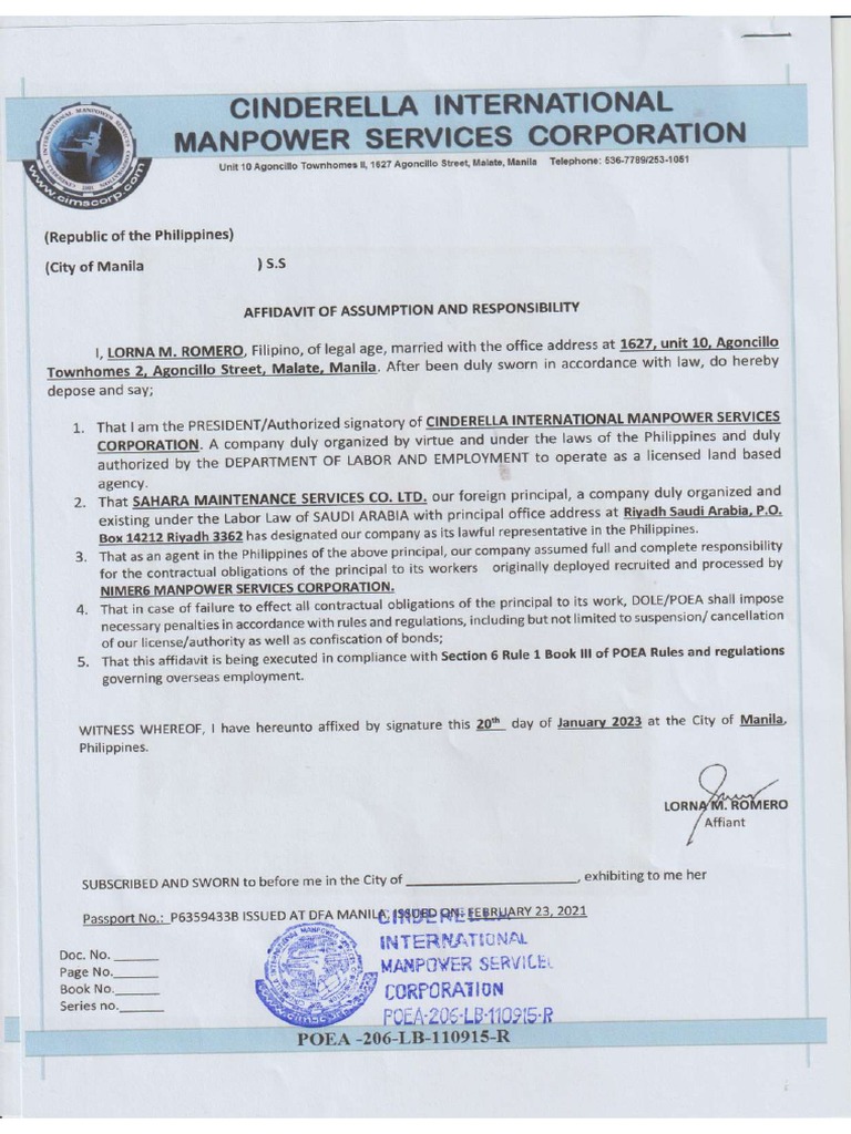 Affidavit of Res and Reso | PDF