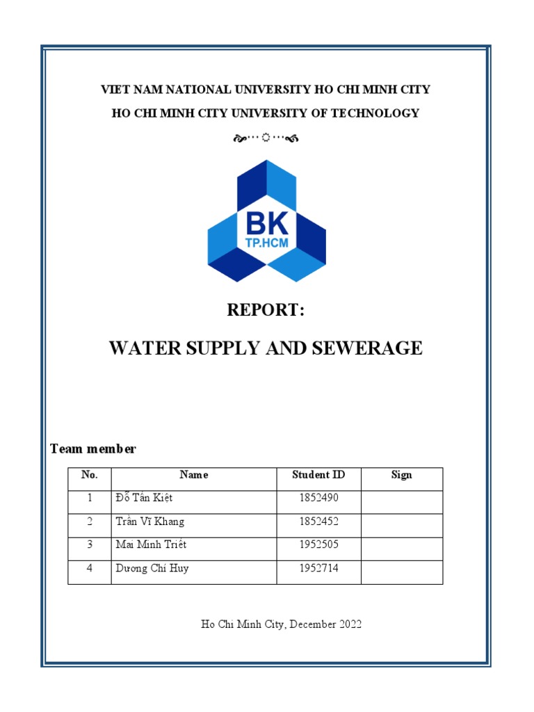 Water Supply and Sewerage: Report | PDF | Flood | Infrastructure