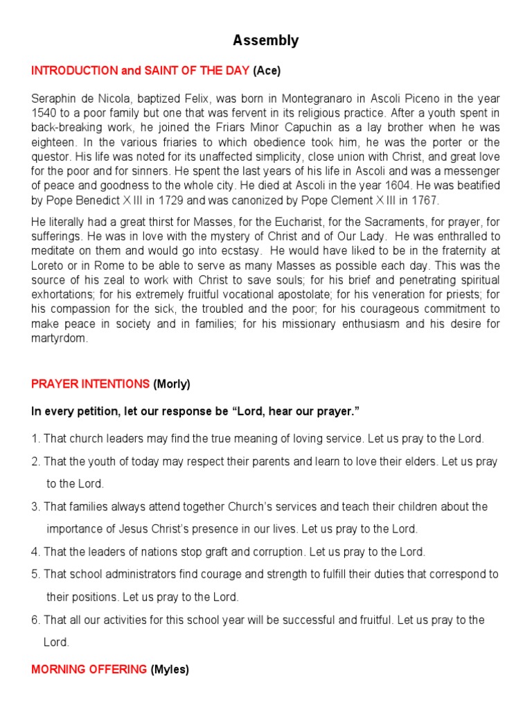 Level Assembly Script | PDF | Jesus | Prayer