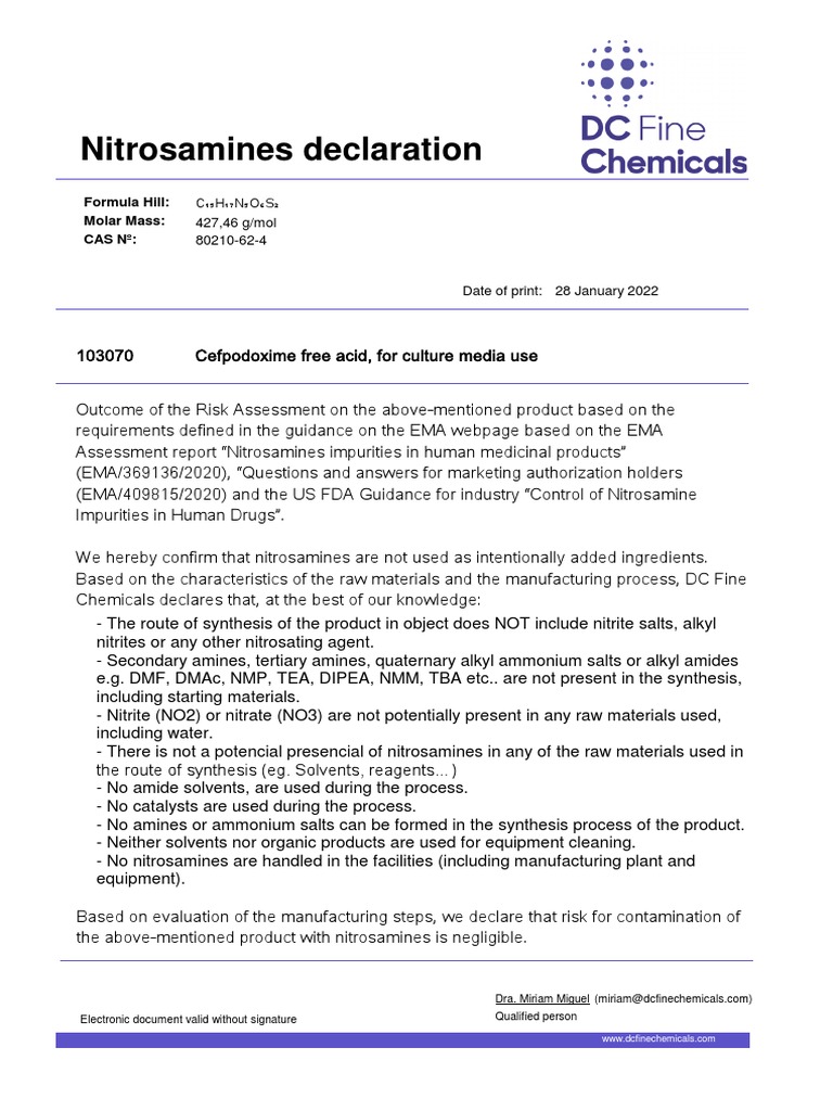 Nitrosamines | PDF
