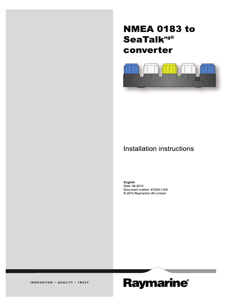 NMEA 0183 To SeaTalkNG Converter Installation Instructions 87256-1-En | PDF | Electrical ...