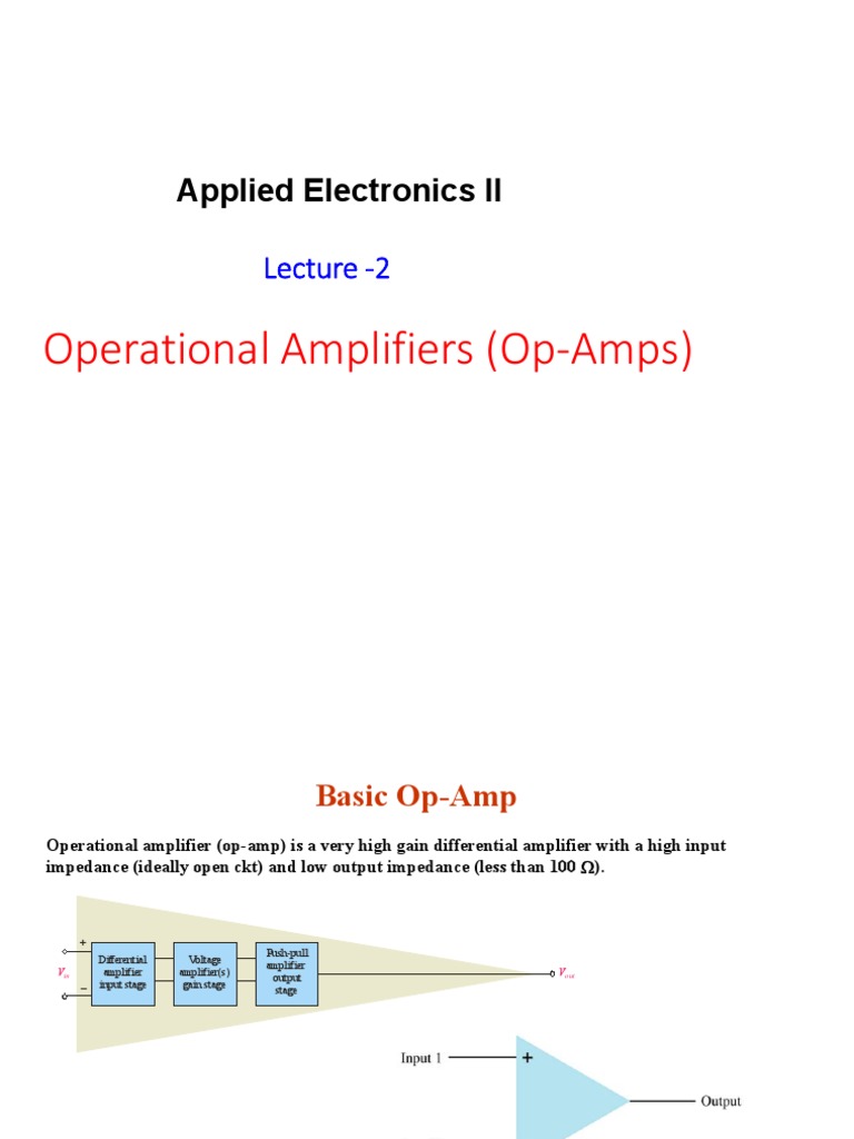 L2 - Operational Amplifiers | PDF | Operational Amplifier | Amplifier