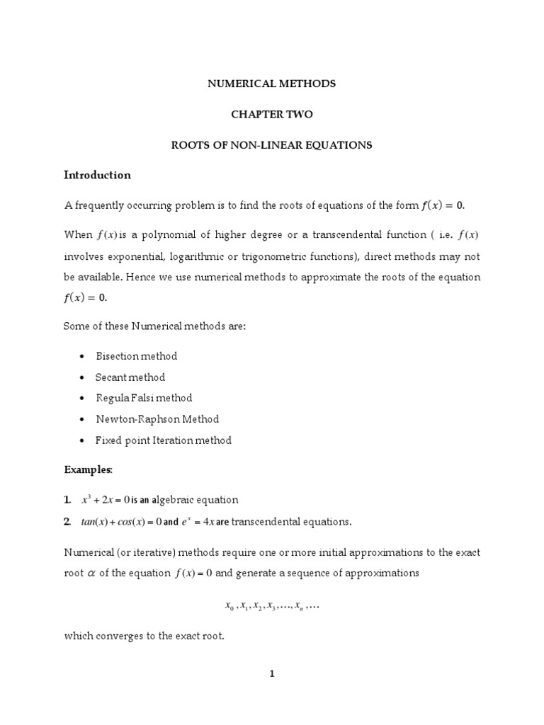 Chapter Two | PDF | Zero Of A Function | Numerical Analysis
