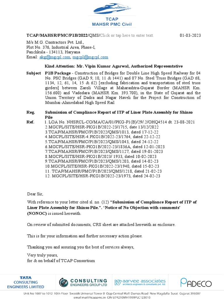 Draft Letter For 1973 | PDF