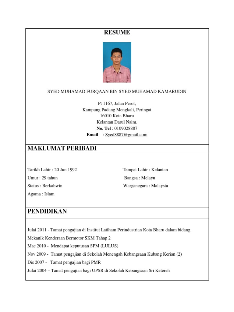Resume Syed Muhd Furqaan | PDF