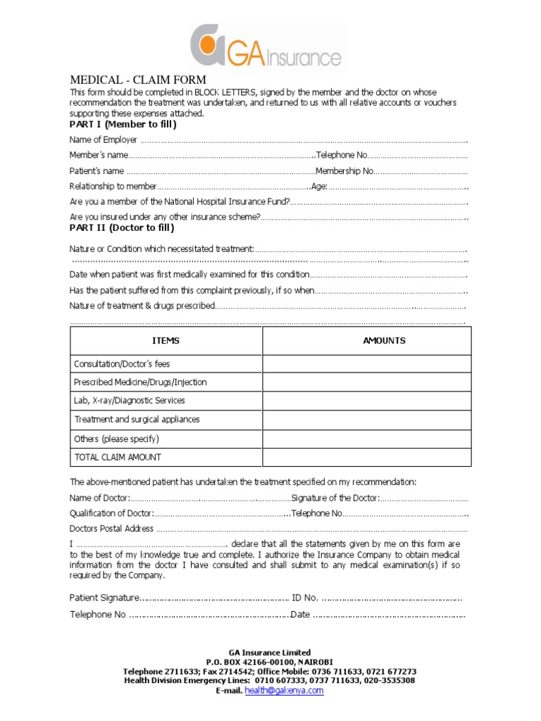 GA Claim Form PDF (6) (1) (2) (1) (2) - 1 | PDF | Physician | Patient