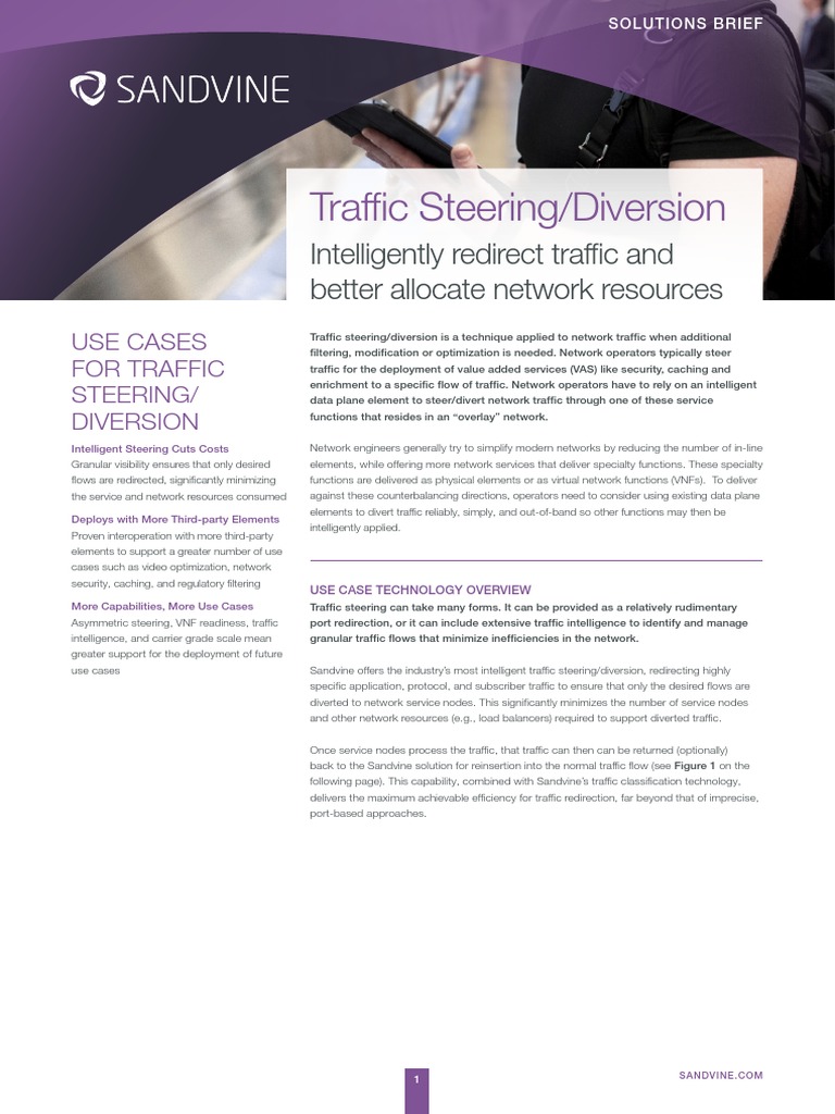 Sandvine - SB - Traffic Steering AW 20190506 | PDF | Computer Network | Cache (Computing)