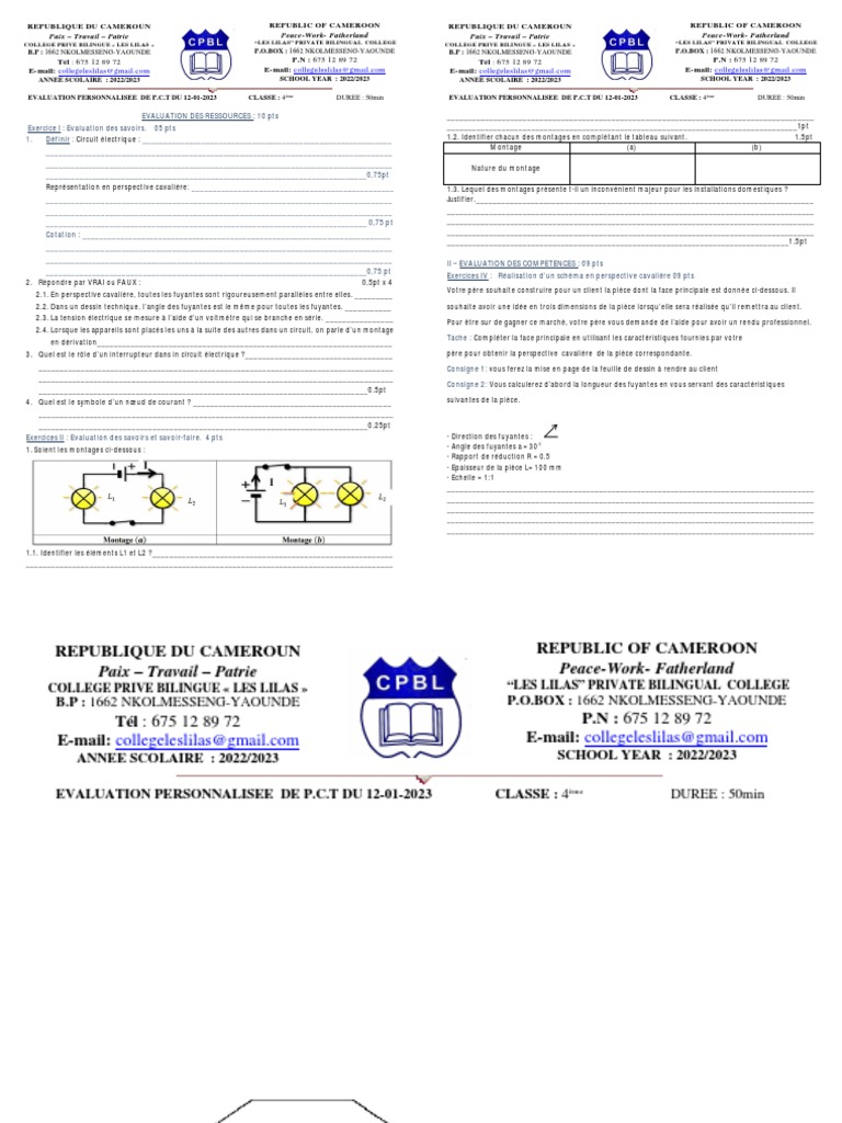 2022 2023 CC2 4eme PCT | PDF