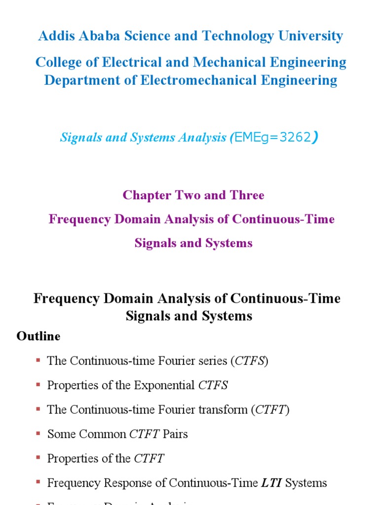 04 Frequency Domain Analysis of Continuous Time Signals and Systems | Download Free PDF ...