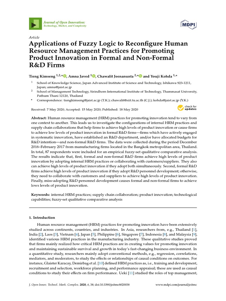 Applications Of Fuzzy Logic In Decision Making And Management Science