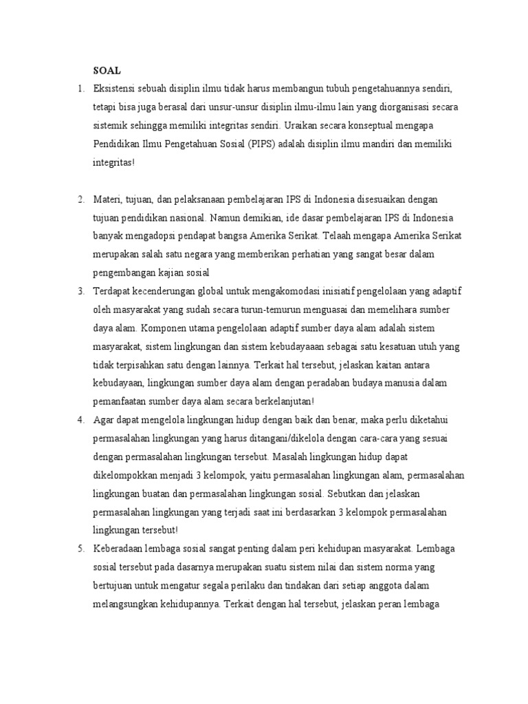 Tugas 1 Materi Pembelajaran Ips | PDF | Ilmu Sosial | Kesehatan Holistik