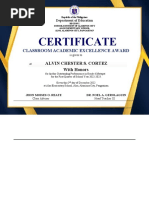 Quarter 2 Academic Achiever Certificate | PDF | Government | Public ...