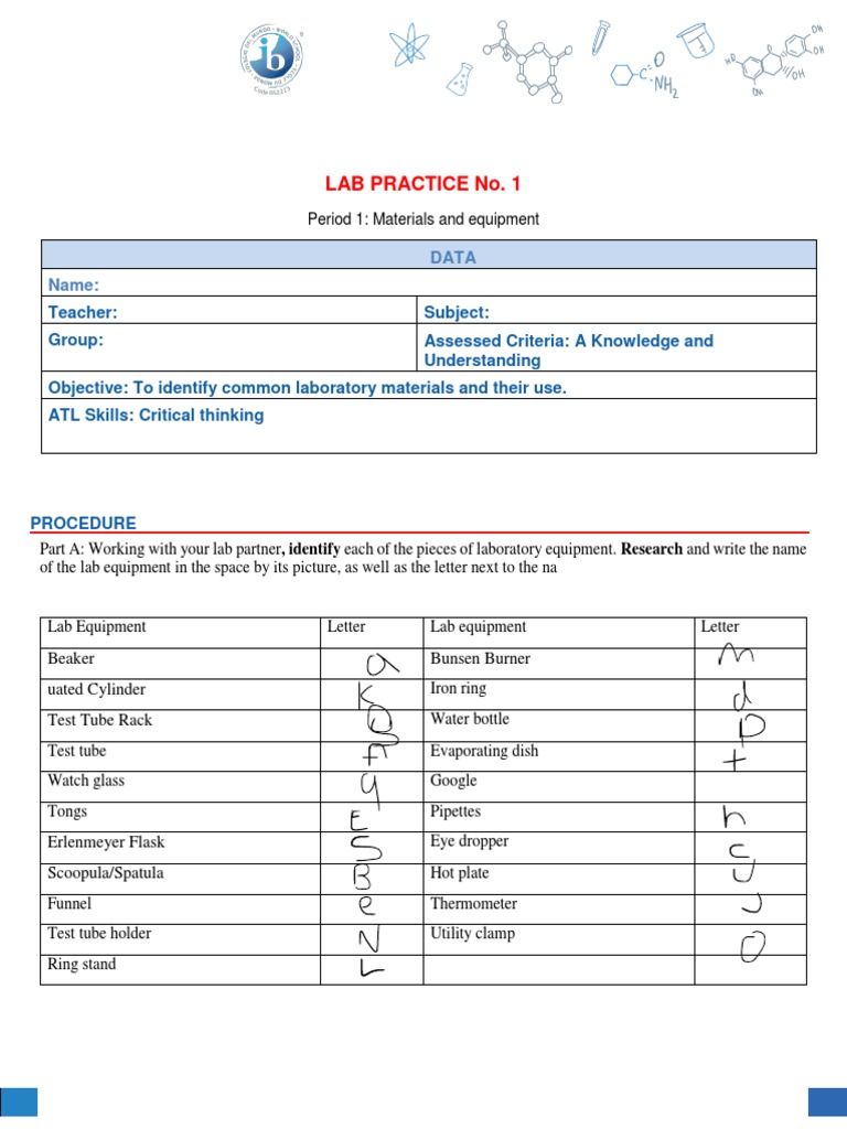Lab 1 - Science - Materials | PDF | Laboratories | Laboratory Equipment