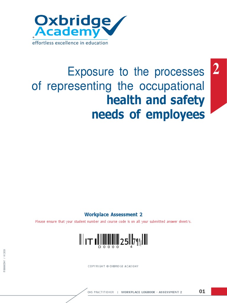 Workplace Assessment 2 - Exposure To The Processes OHS Needs | PDF ...
