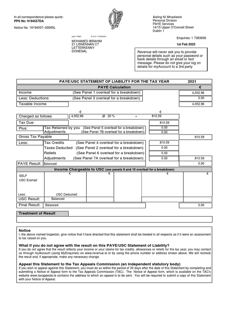 P21 Balancing Statement 2021 1919455700005 | PDF | Taxes | Services ...