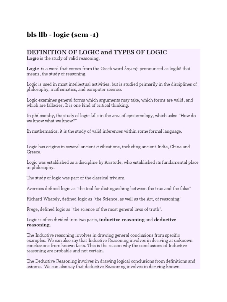 Introduction to Logic and Propositions | PDF | Logic | Inductive Reasoning
