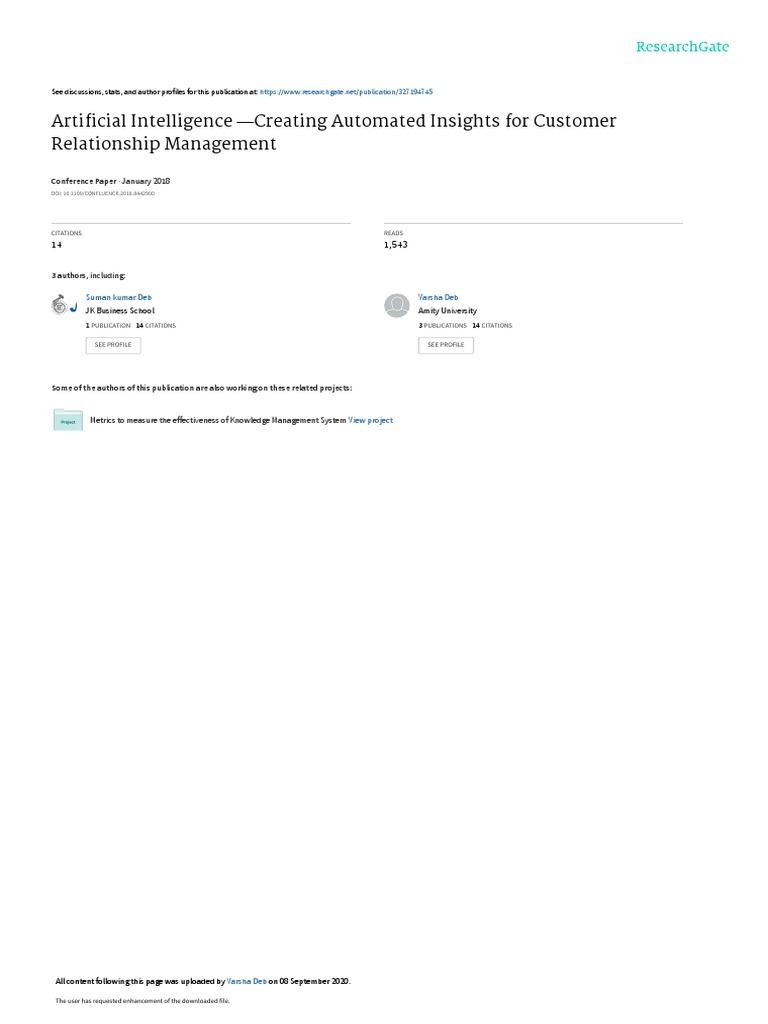 Artificial Intelligence - Creating Automated Insights For Customer ...