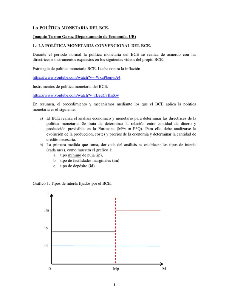 La Política Monetaria Del Bce | PDF