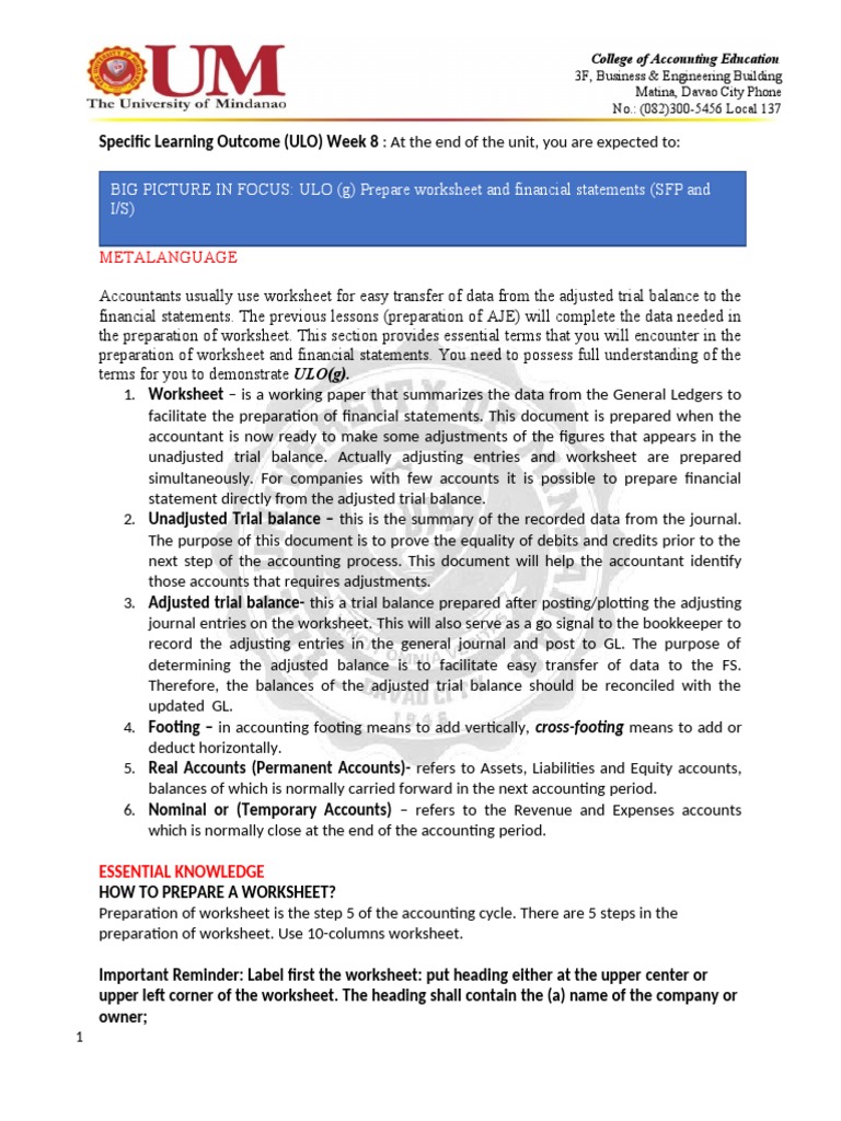 Edited ACC 111 Week 8-9 (G, H) 2nd Sem 2022-2023 1 | PDF | Debits And ... Edited ACC 111 Week 8-9 (G, H) 2nd Sem 2022-2023 1 | PDF | Debits And ...
