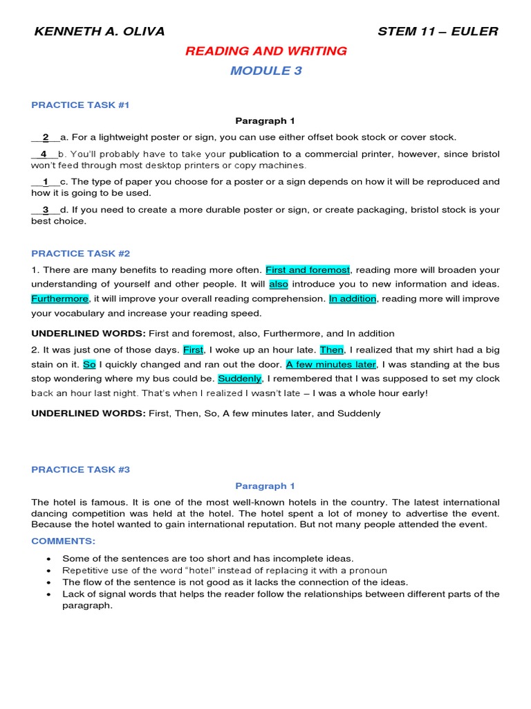 Reading and Writing - M3 | Download Free PDF | Linguistics | Communication