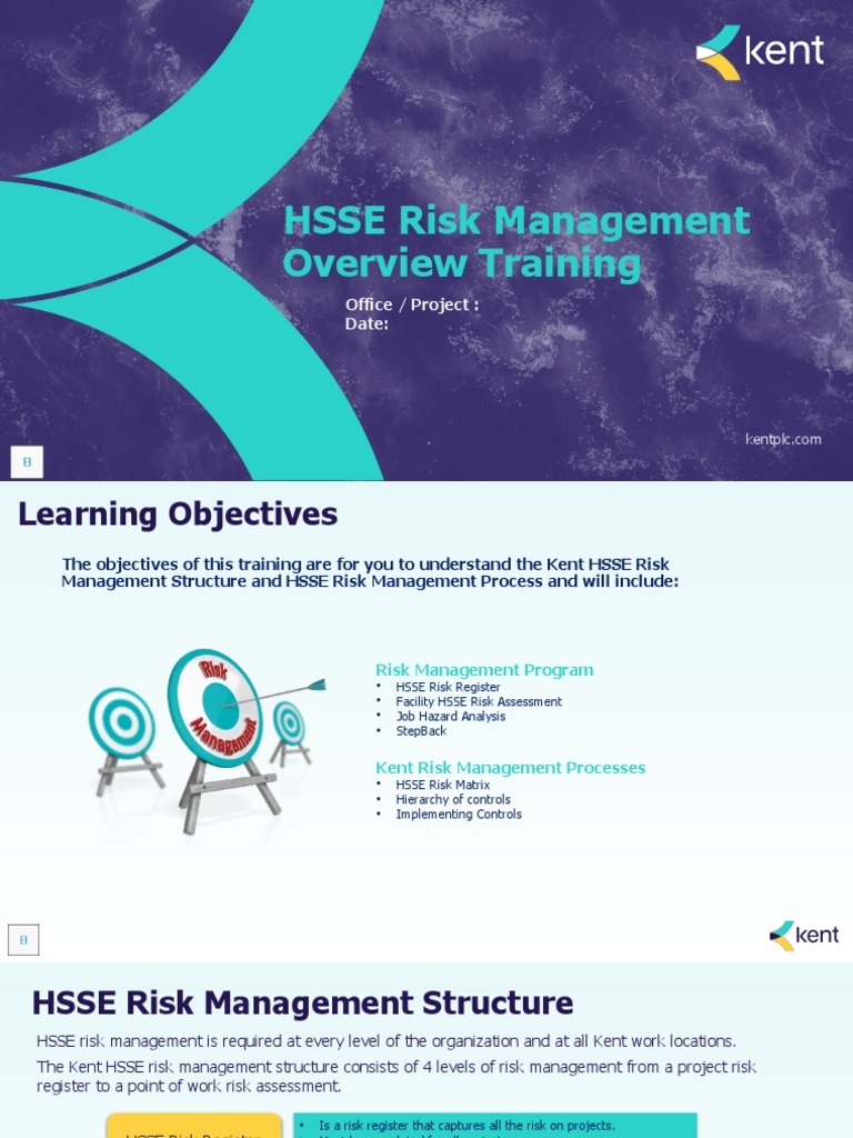 HSSE Risk Management Training Classroom | PDF | Hazards | Risk