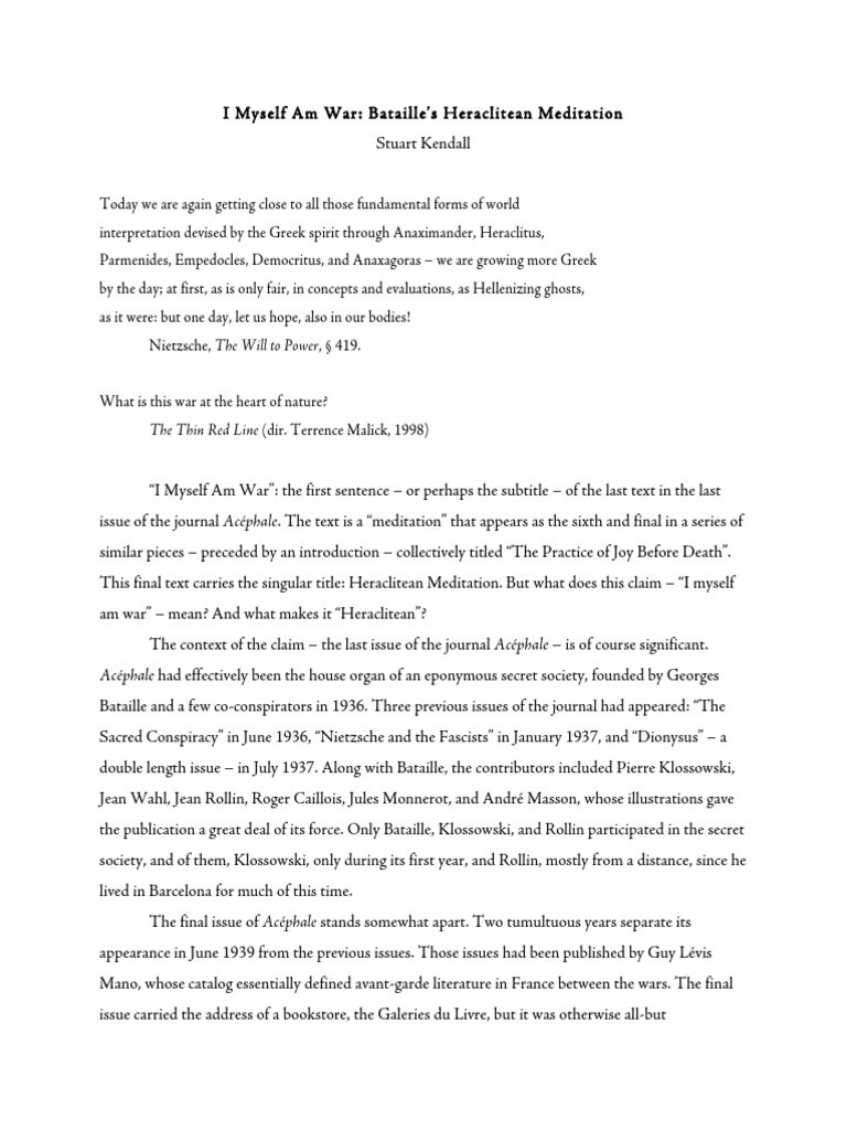 Heraclitean War Meditation | PDF | Friedrich Nietzsche