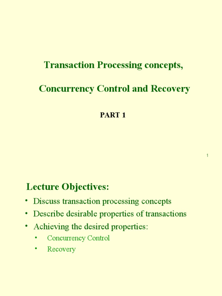 Transaction Processing Concepts Cc Recovery Pdf Database Transaction Information Science