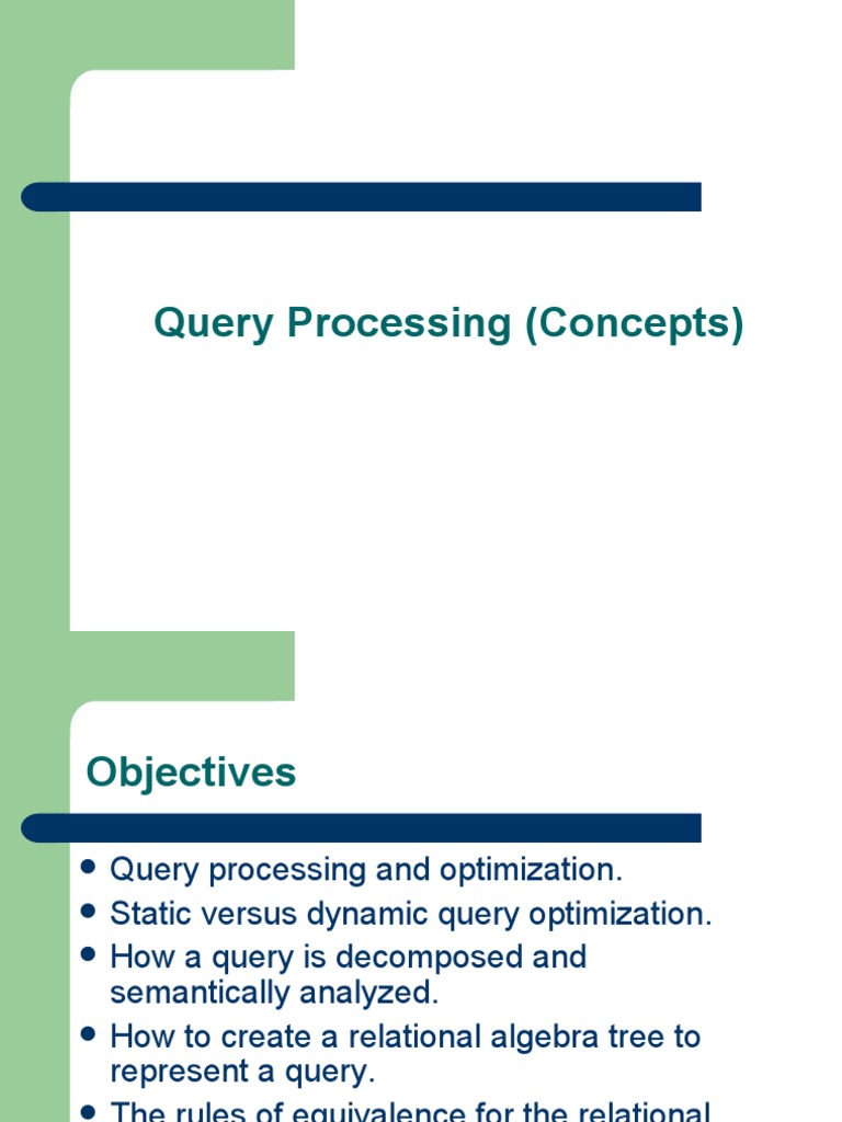 Query Processing Concepts Pdf Database Index Databases
