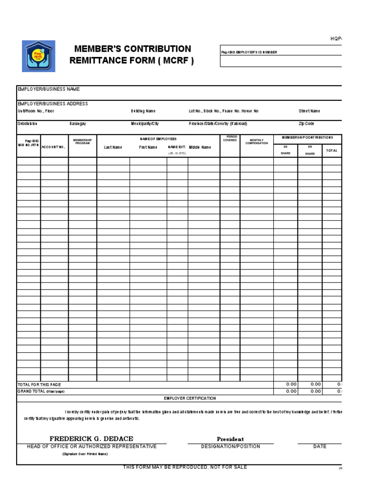 HDMF-MCRF-Blank Form | PDF