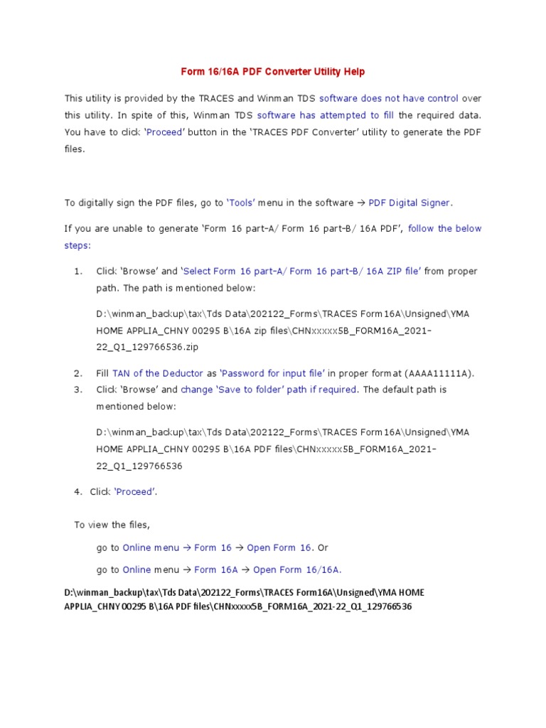 Form 16 Guideline | PDF