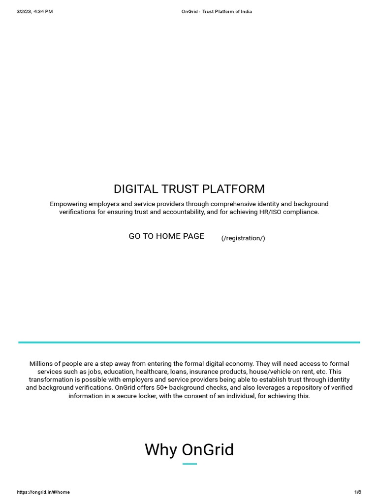 OnGrid - Trust Platform of India | PDF | Background Check ...