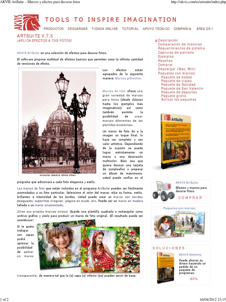 AKVIS ArtSuite-Marcos y Efectos para Decorar Fotos | PDF | Enchufe ...