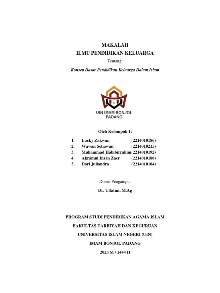 Makalah Pendidikan Keluarga | PDF