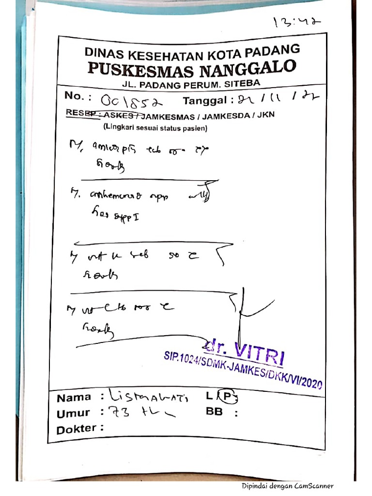 Resep Puskesmas | PDF