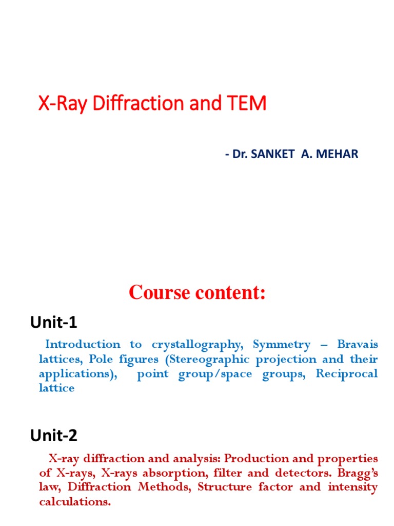 XRD Notes | PDF | Crystal Structure | Classical Geometry