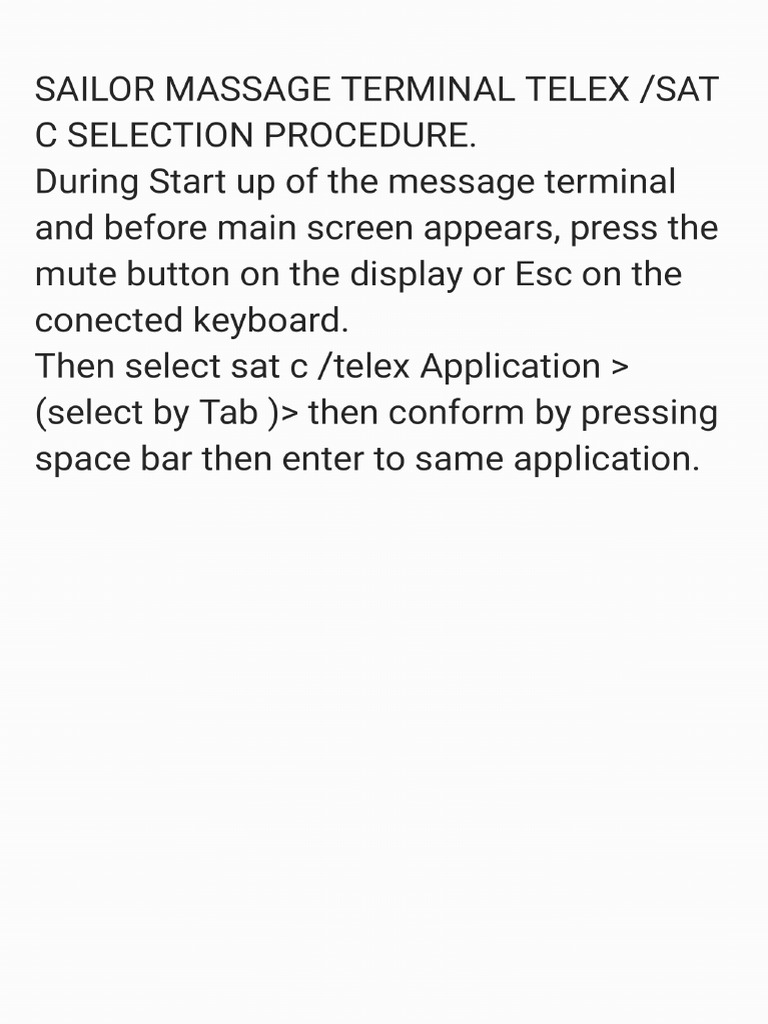 Sailor Sat C Telex Selection | PDF