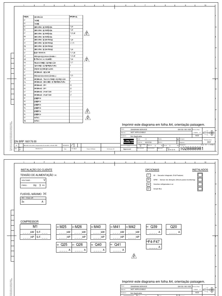 Diagrama Elétrico GA132-160VSD PK & FF 1028888981-01 | PDF