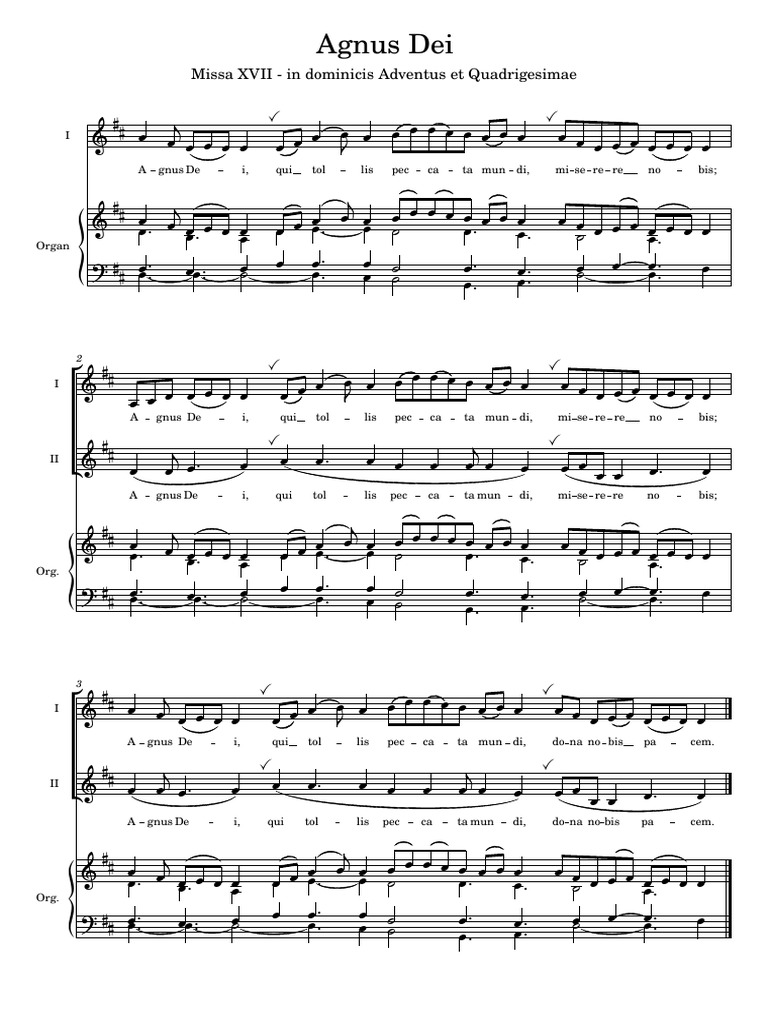 Agnus Dei - Missa XVII | PDF