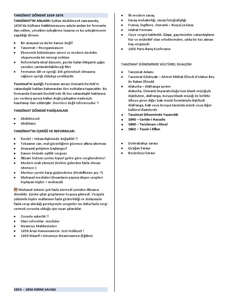 Tanzimat Dönemi | PDF