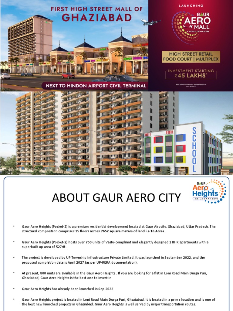 Gaur Aero Heights: Premium 1 BHK Flats in Ghaziabad | PDF