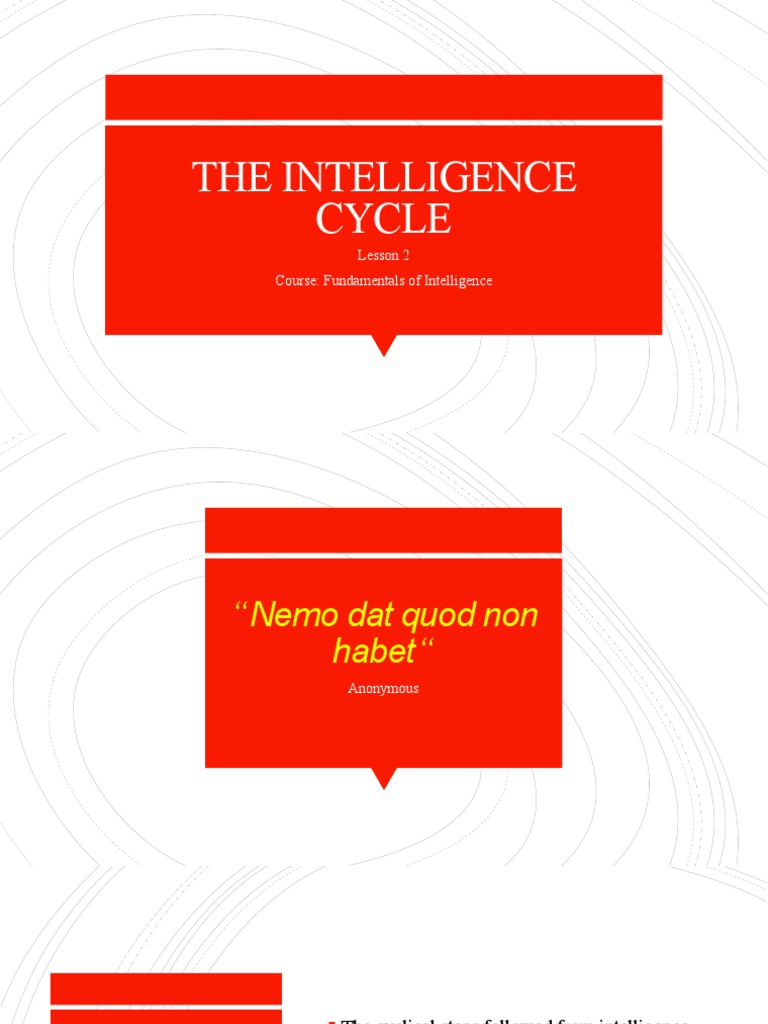 Lesson 2 - The Intelligence Process 2 | Download Free PDF | Military Intelligence | Espionage