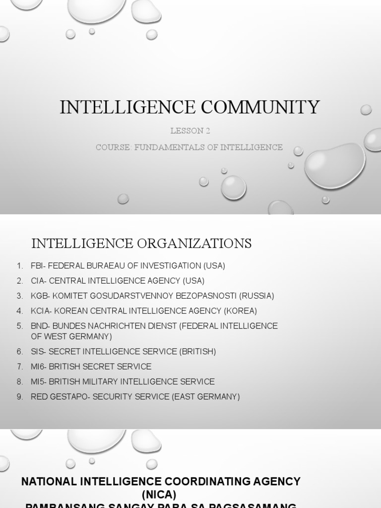 Lesson 2.2 - Intelligence Community 2 | PDF | Police | Military ...