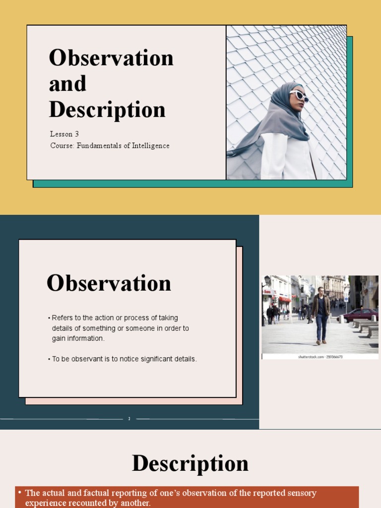 Observation and Perception in Intelligence | PDF | Memory | Perception