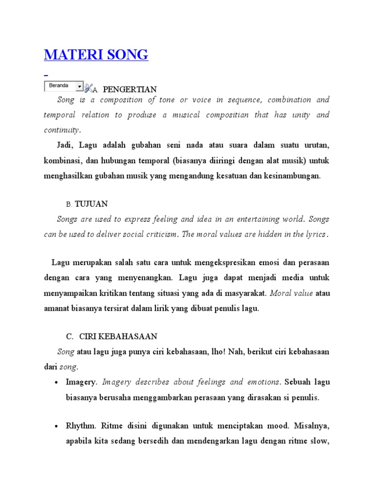 Materi Song | PDF