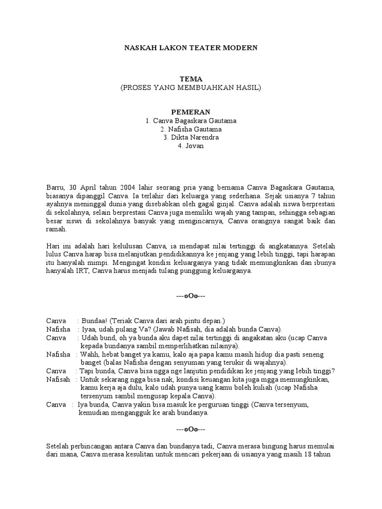 Naskah Lakon Teater Modern | PDF