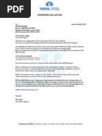 Tata Steel Offer Letter | PDF | Identity Document | Government