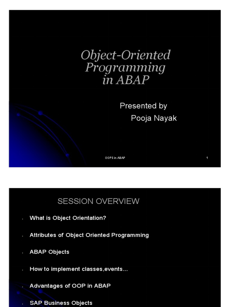 Ooabap | PDF | Class (Computer Programming) | Method (Computer Programming) Ooabap | PDF | Class (Computer Programming) | Method (Computer Programming)