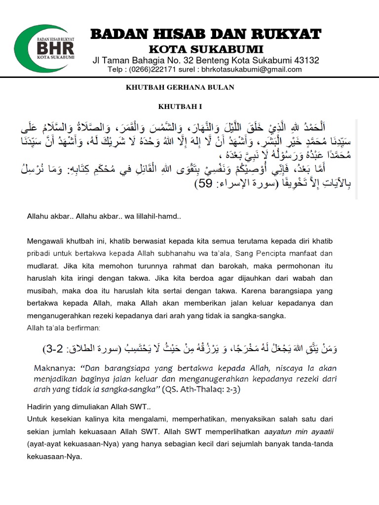 Khutbah Gerhana BHR Kotsi_055347 | PDF